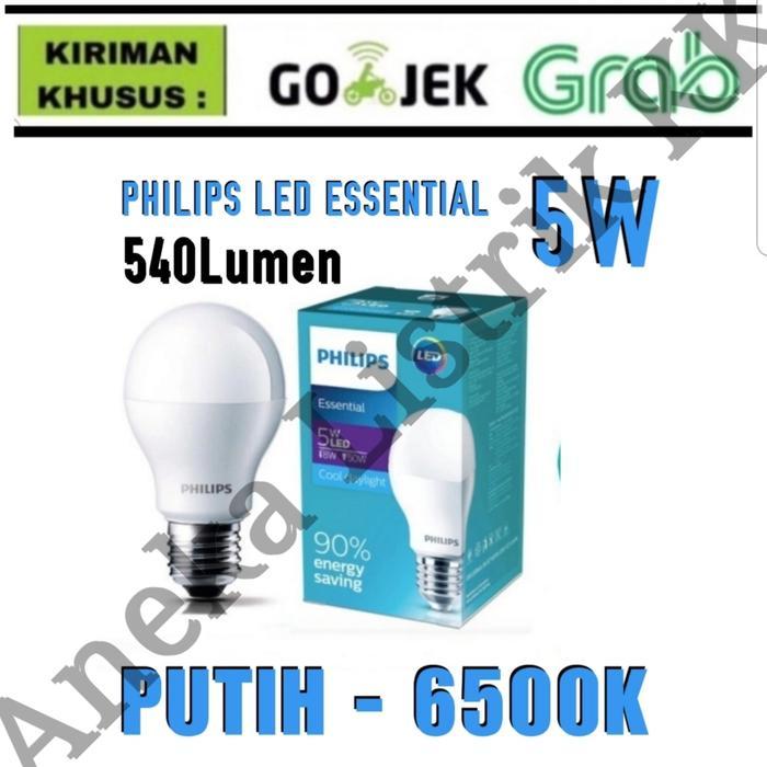 PHILIPS LED ESSENTIAL 5W WHITE YELLOW E27 BULB LIGHT 5 W WATT | Shopee ...