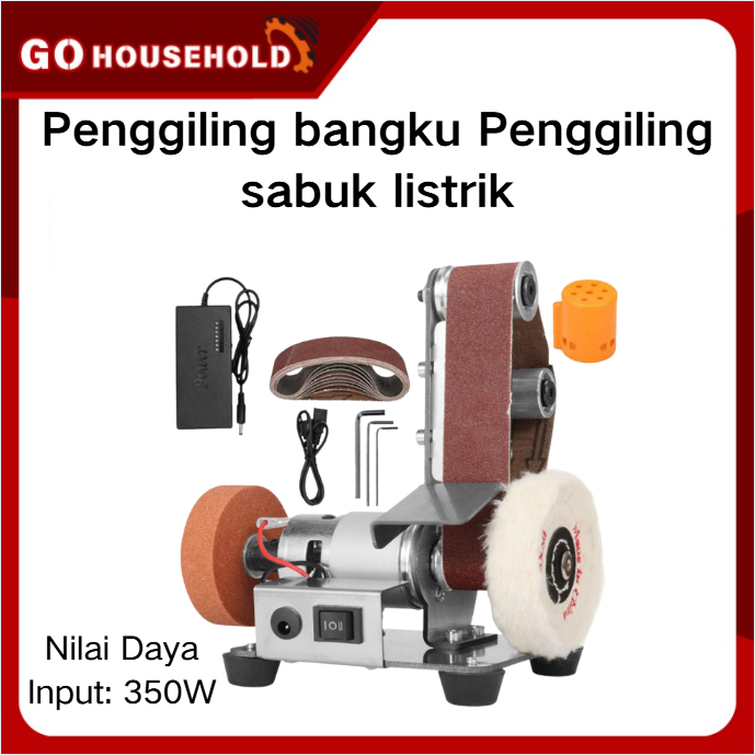 MESIN Desktop Grinder Mini Electric Belt Sander DIY Polishing Machine ...