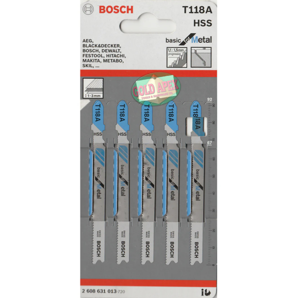 MATA Bosch T 118A Metal Jigsaw Blade - Fast & Straight Iron Cutting ...