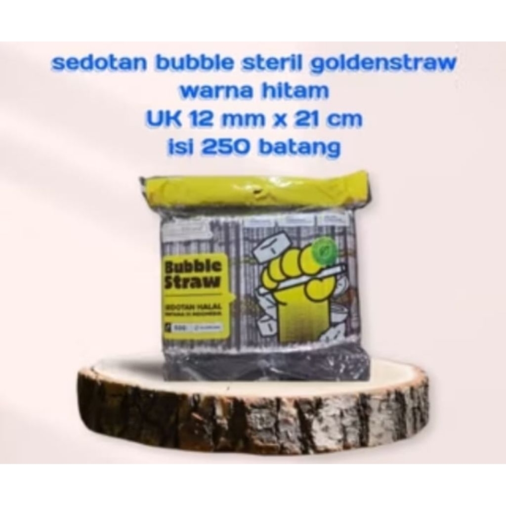 Golden straw sterile bubble straws 12mm x 21mm, contents 250 pcs (Black ...