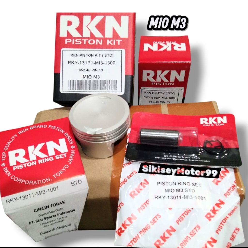 PISTON KIT MIO M3 FREEGO FINO 125 SOUL GT 125 RKN RKY-131P1-MI3-1300 ...