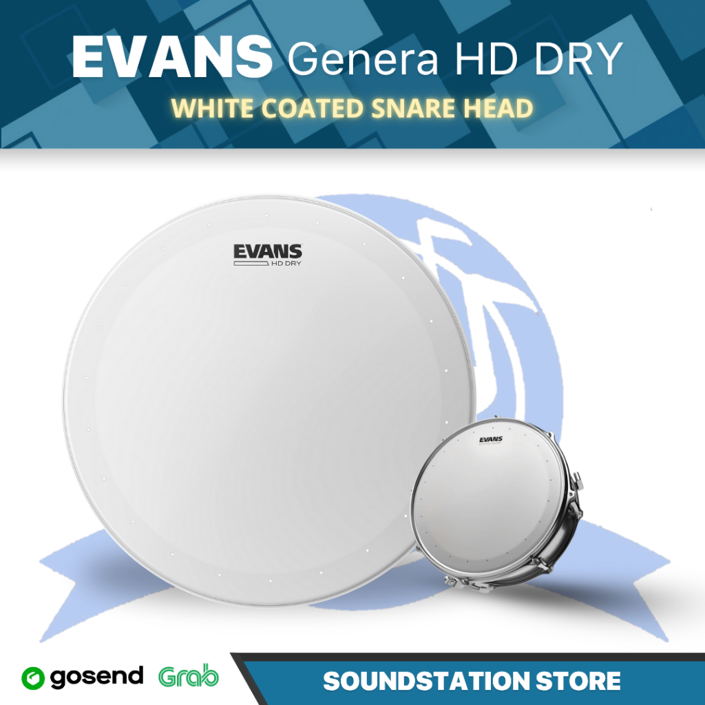 EVANS Genera Heavy Duty HD Dry Snare Drumheads | Coated White Batter ...