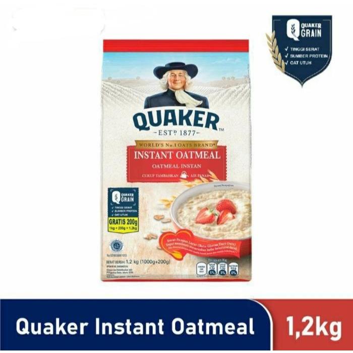 Quaker Oatmeal Instant 1.2kg / 1200gram / Quakers Oatmeal 1200gr ...