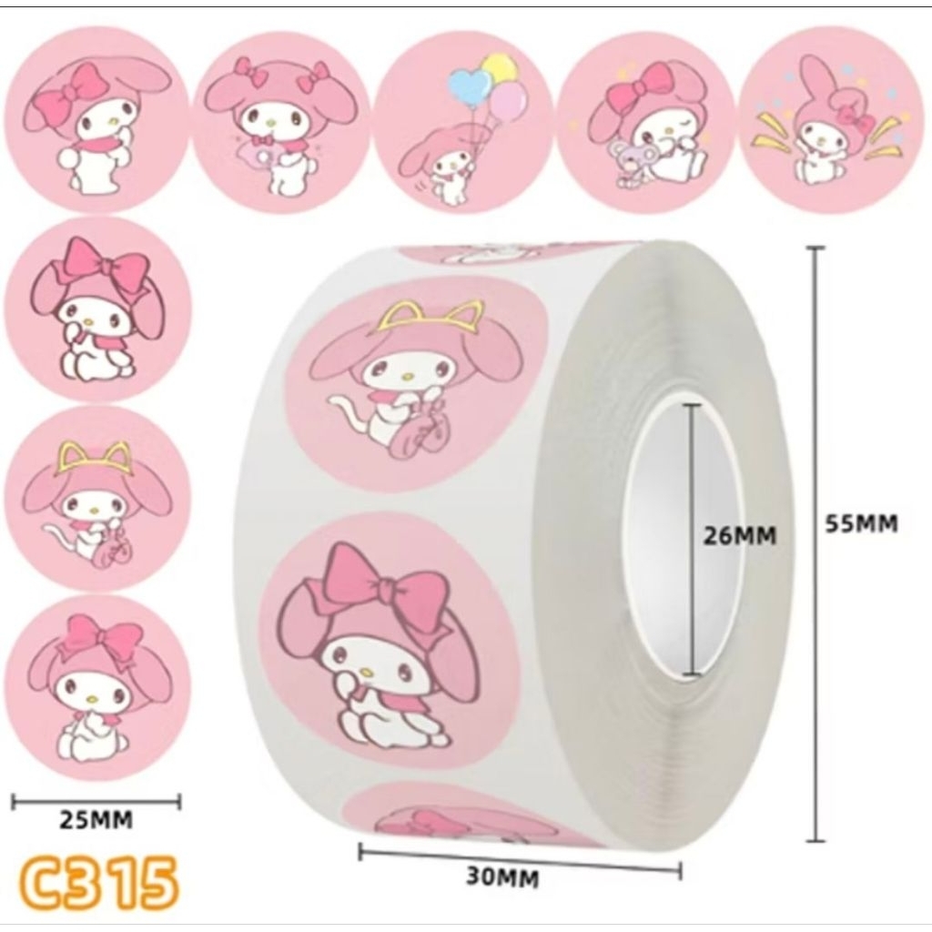Sanrio Stickers (1 roll) / Sanrio kuromi melody cinnamorol label ...