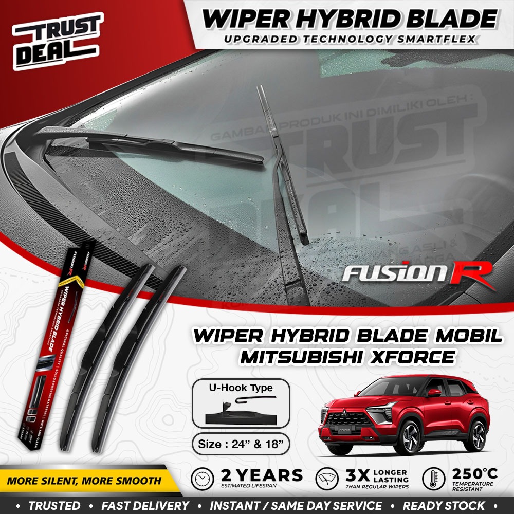 MITSUBISHI XFORCE Fusion R Smartflex Hybrid Blade Car Wipers Pair ...