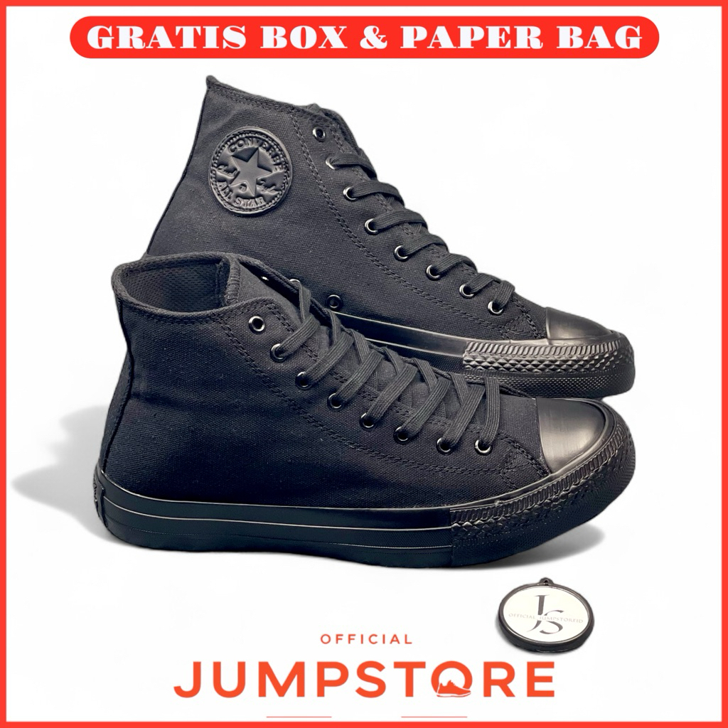 CONVERSE ALLSTAR CLASSIC HI FULL BLACK PREMIUM SHOES | Shopee Philippines