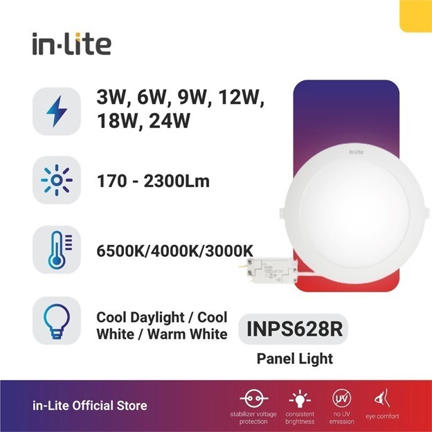 InLite LED Inbow Panel Downlight Lamp INP628R - 3-24 watt Inlite ...