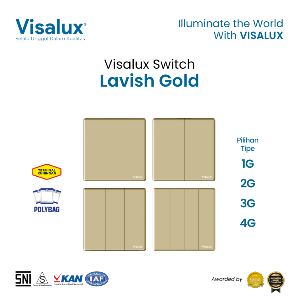 Visalux Lavish Series Switch - 1G 2G 3G 4G Gold / Premium Switch ...