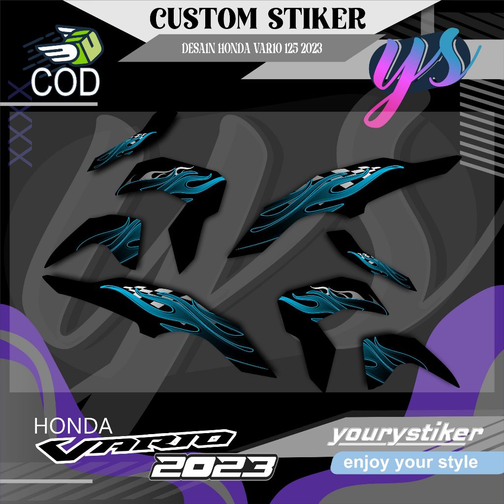 SIMPLE STRIPPING HONDA VARIO 2023 API LIVERY SS BLUE V2 ALREADY CUT ...