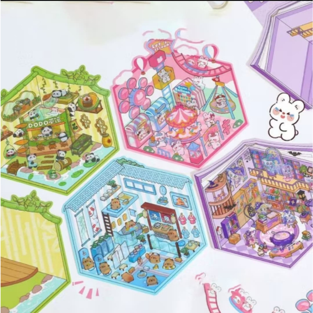 3D Cartoon Landscape Cute Deco Scrapbook Stickers | Shopee Philippines