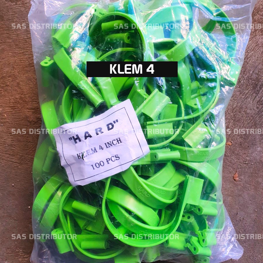 HIJAU (100 pcs) 4" inch PVC Hard Pipe Clamps / 4" Green Clamps / Pipe ...