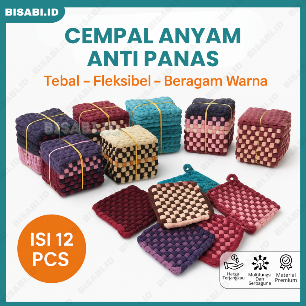 GET 12 PCS Thick and Versatile Frying Pan Cuppal Cloth Anti-Hot ...