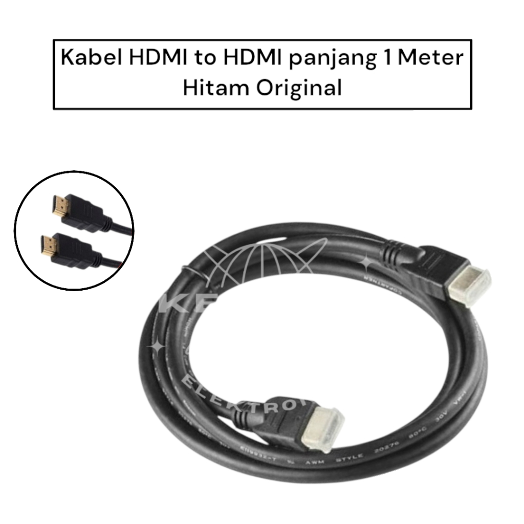 Original Black 1 Meter long HDMI to HDMI cable | Shopee Philippines