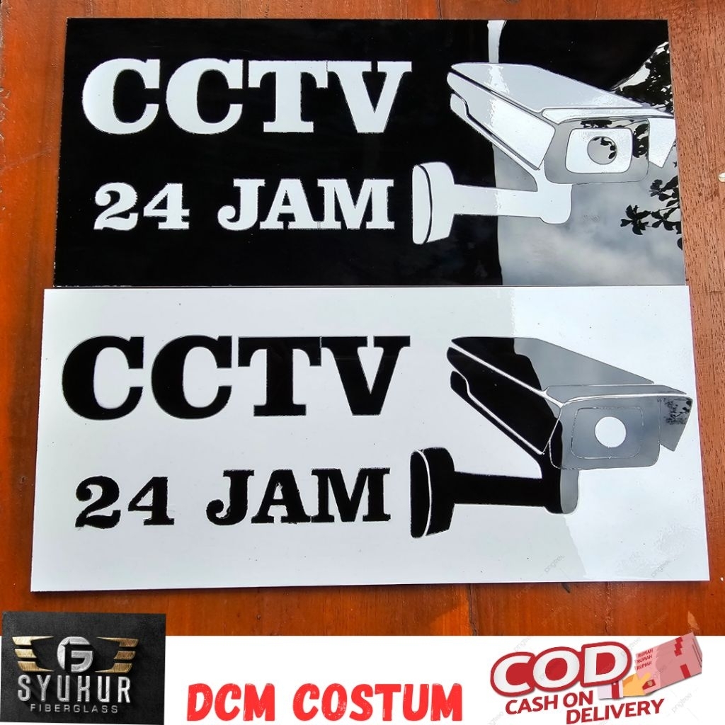 CCTV Acrylic Sign Writing 24 HOURS Stick on Free Adhesive | Shopee ...