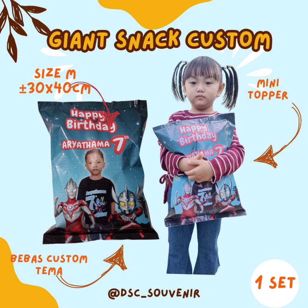 GIANT BIRTHDAY SNACK POUCH SIZE 30cm x40 cm FREE DESIGN | Shopee ...
