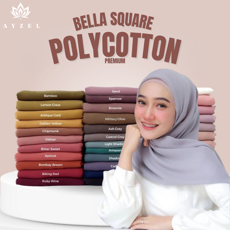 Bella Square Premium Square Hijab 115 x 115 Bella Square Hijab Plain ...