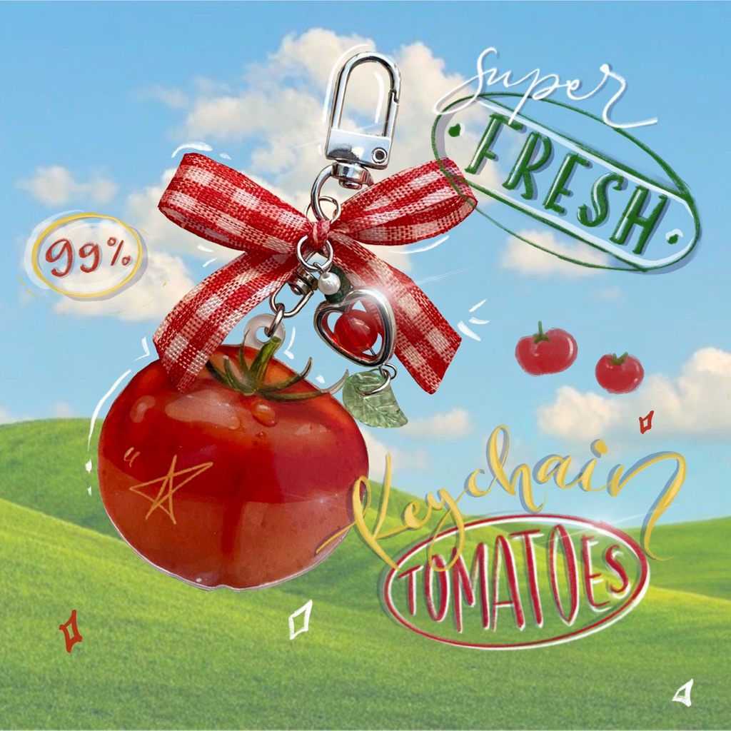 GANTUNGAN Tomato Keychain Aesthetic. Tomato keychain | Shopee Philippines