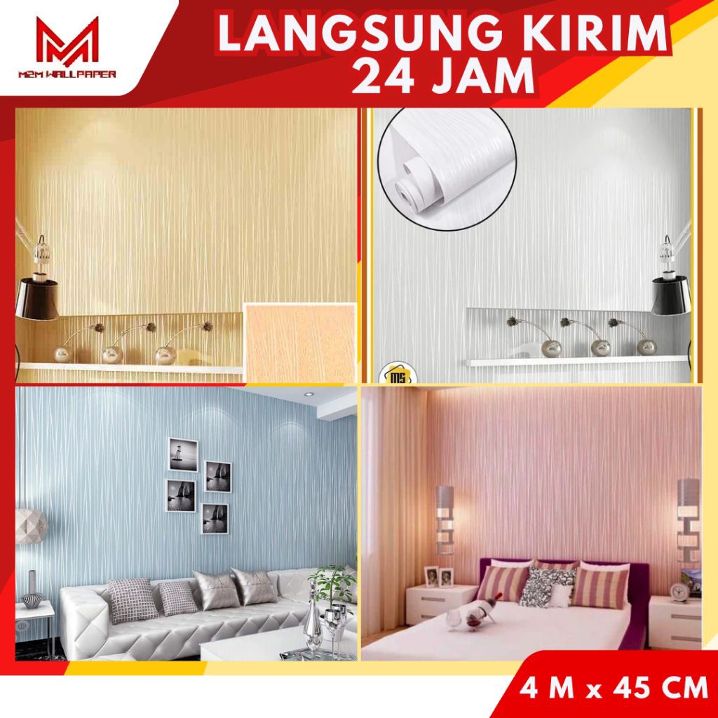Living Room Wall Wallpaper M2M Room Wall Wallpaper WALLPAPER Wave Motif ...