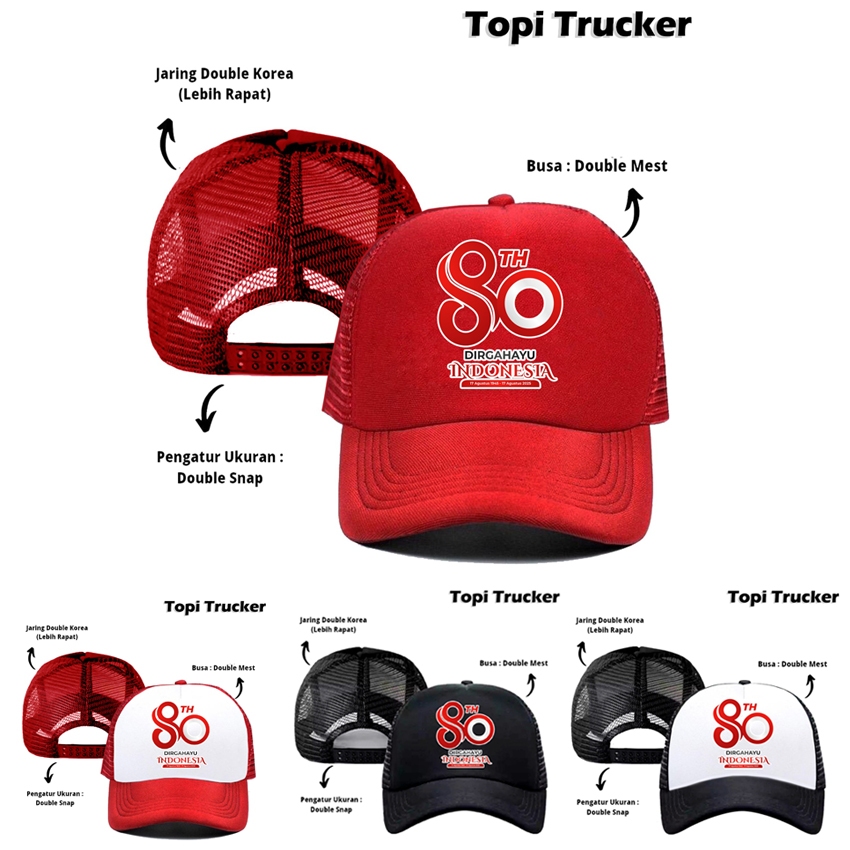Special Mesh Trucker Hat for the Republic of Indonesia, Independence ...
