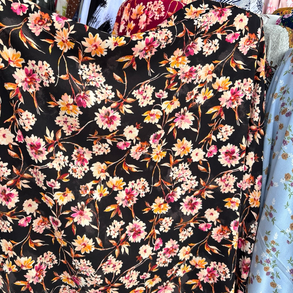 Zara Crepe Fabric with Floral Motifs - Women's Fashion Fabric, Not Hot ...