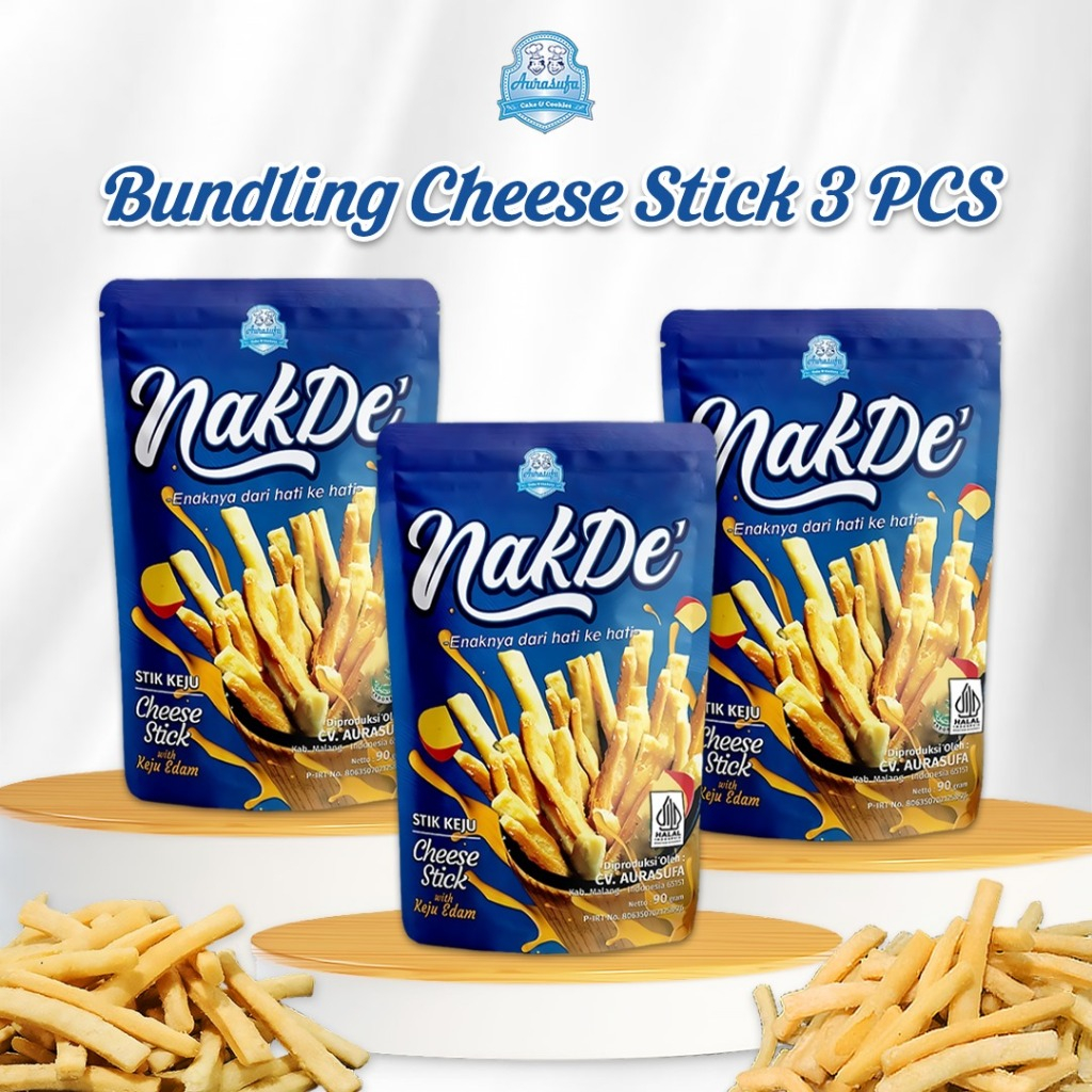 3pcs 60gr Cheese Sticks, Premium NakDe Cheese Sticks, Original Edam ...