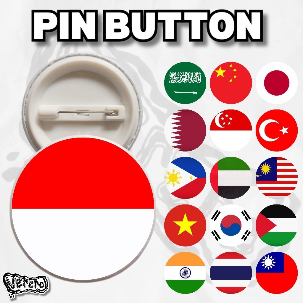 Asian Flags Asian Flags Button Pin | Shopee Philippines