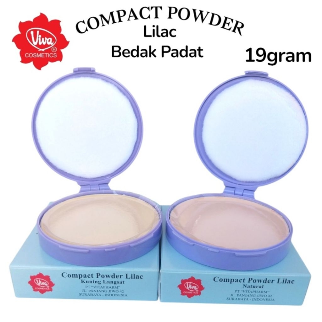 (Save 6 Pcs) Viva Compact Powder Natural Lilac/Langsat Yellow 19gr ...