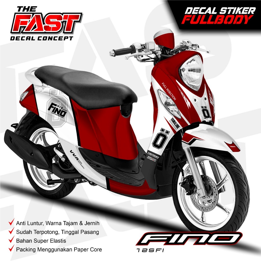 Decal Sticker Fino 125 Anti Fade Full Body Simple Ohlins Motif Sticker Striping Decal Fino 125 ...