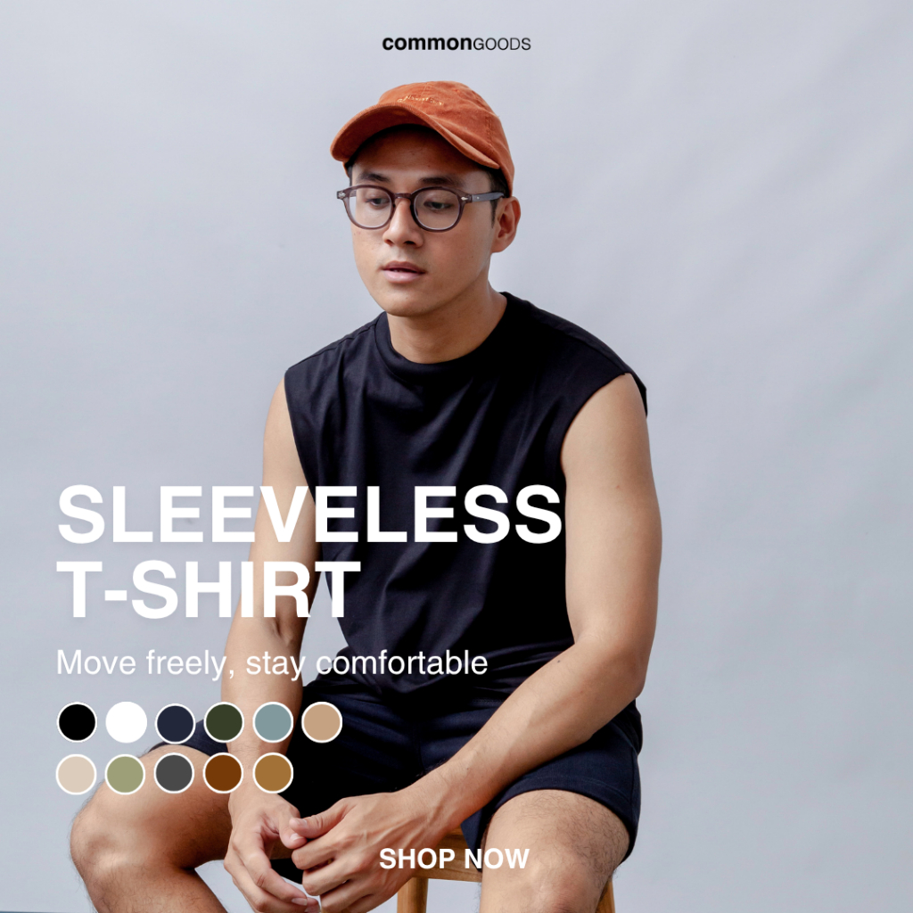 Common Goods Super Soft Sleeveless T-Shirts - Black | Shopee Philippines