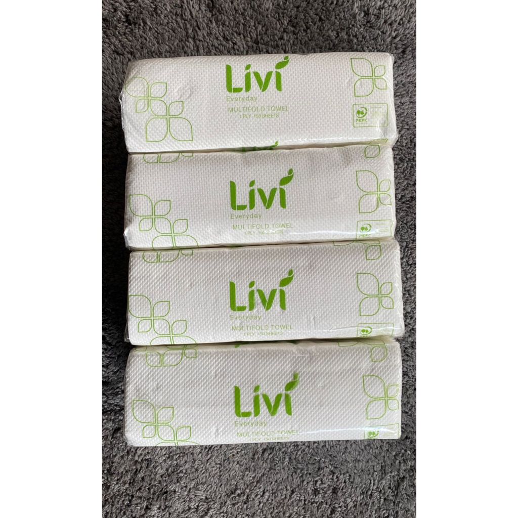 Livi Tissue 1 ply 150 sheets Everyday Multifold Towel (4 packs ...