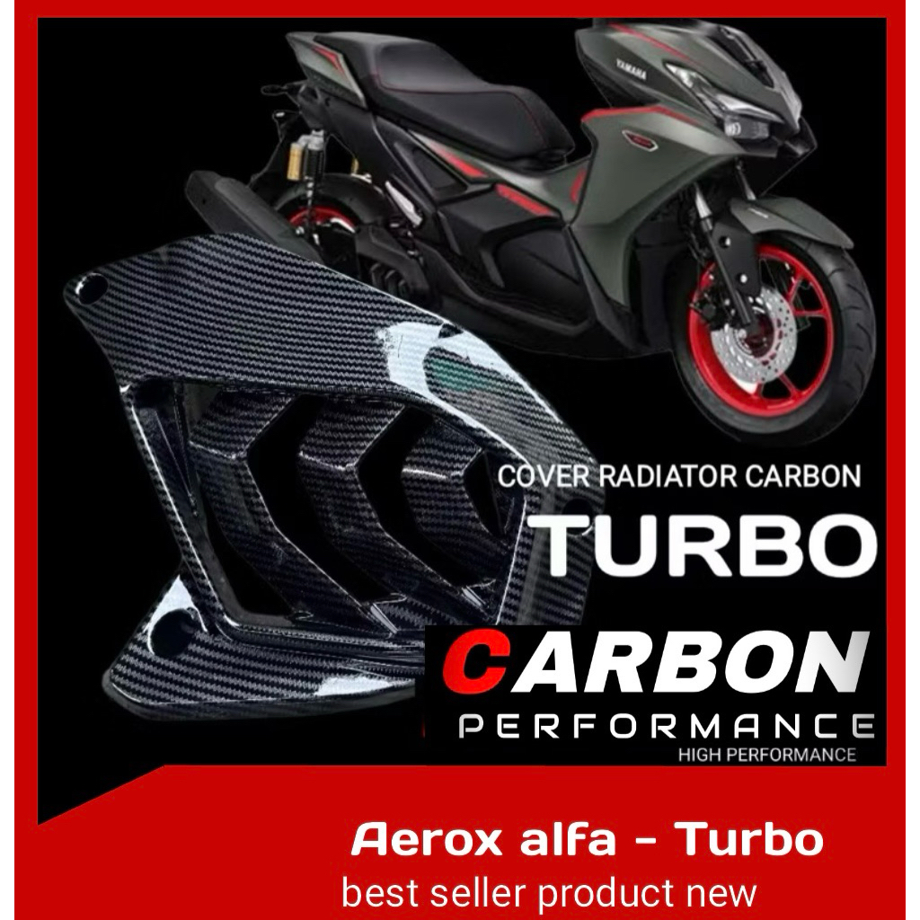 Nmax TURBO AEROX ALPHA TURBO CARBON FORGED HEXAGON glossy Radiator ...