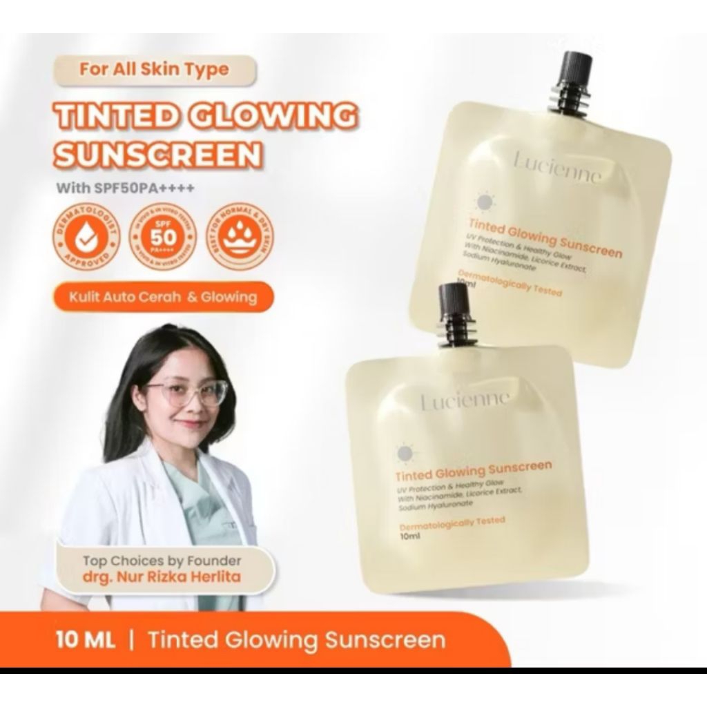 LUCIENNE - Tinted Glowing Sunscreen 10ml - Auto Glowing - Hybrid ...