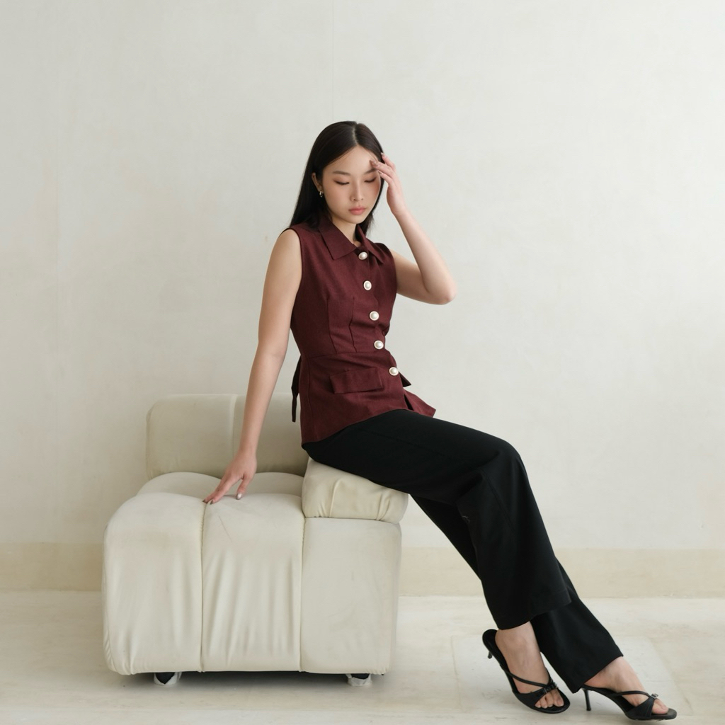 BAECHIC.CO - Katie Vest Top | Women's Semi-Wool Fitted Classy Vest ...