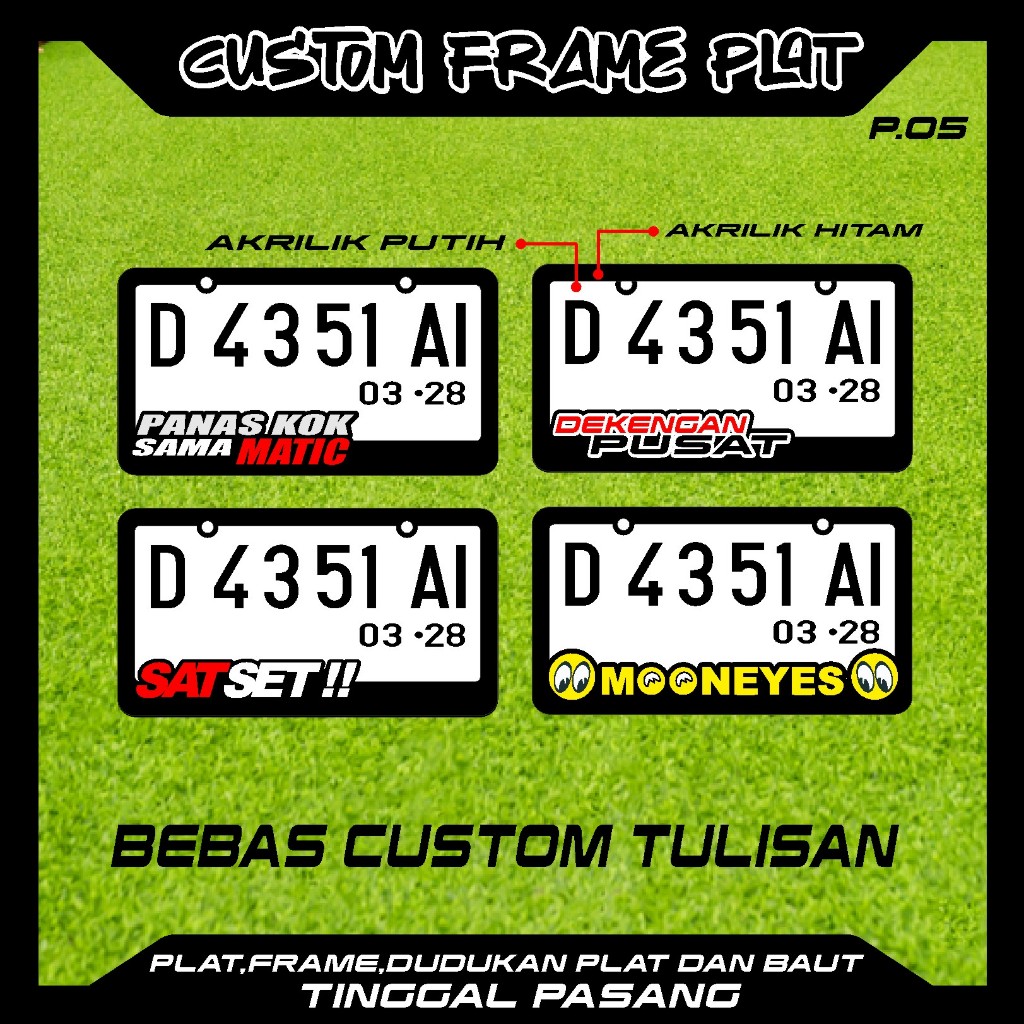 CUSTOM FRAME NUMBER PLATE AND PLATE, PROPER JDM VIRAL MODEL NUMBER ...