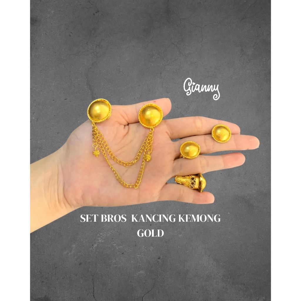 Kemong Button Brooch Set / Kemong Brooch / Alpaca Brooch / Alpaca Set ...