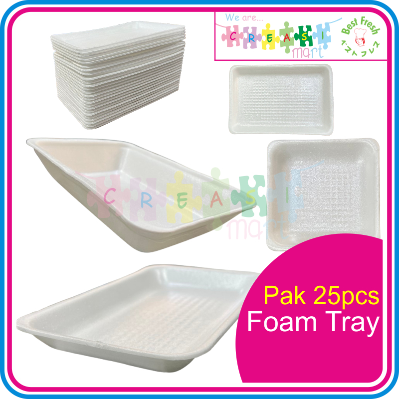 Best Fresh Styrofoam / Foam Tray Fruit, Vegetables, Meat Pack of 25 pcs ...