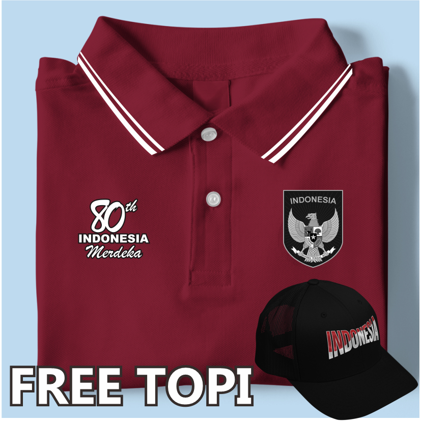 MERAH POLO GARUDA LOGO SILVER FREE HAT - POLO SHIRT T-SHIRT JERSEY ...