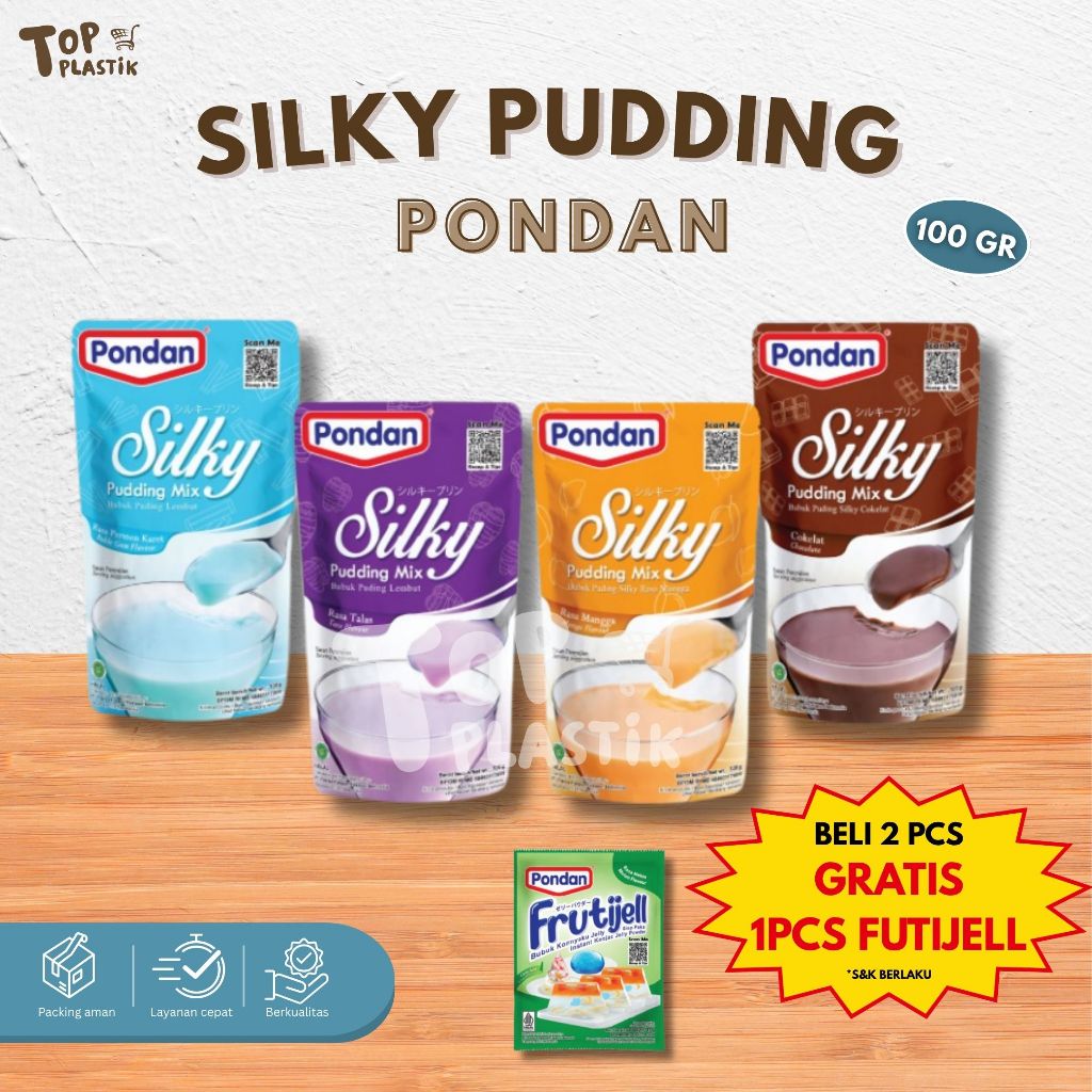 Silky Pudding Pondan Mix 100gr (taro / chocolate / mango / bubblegum ...