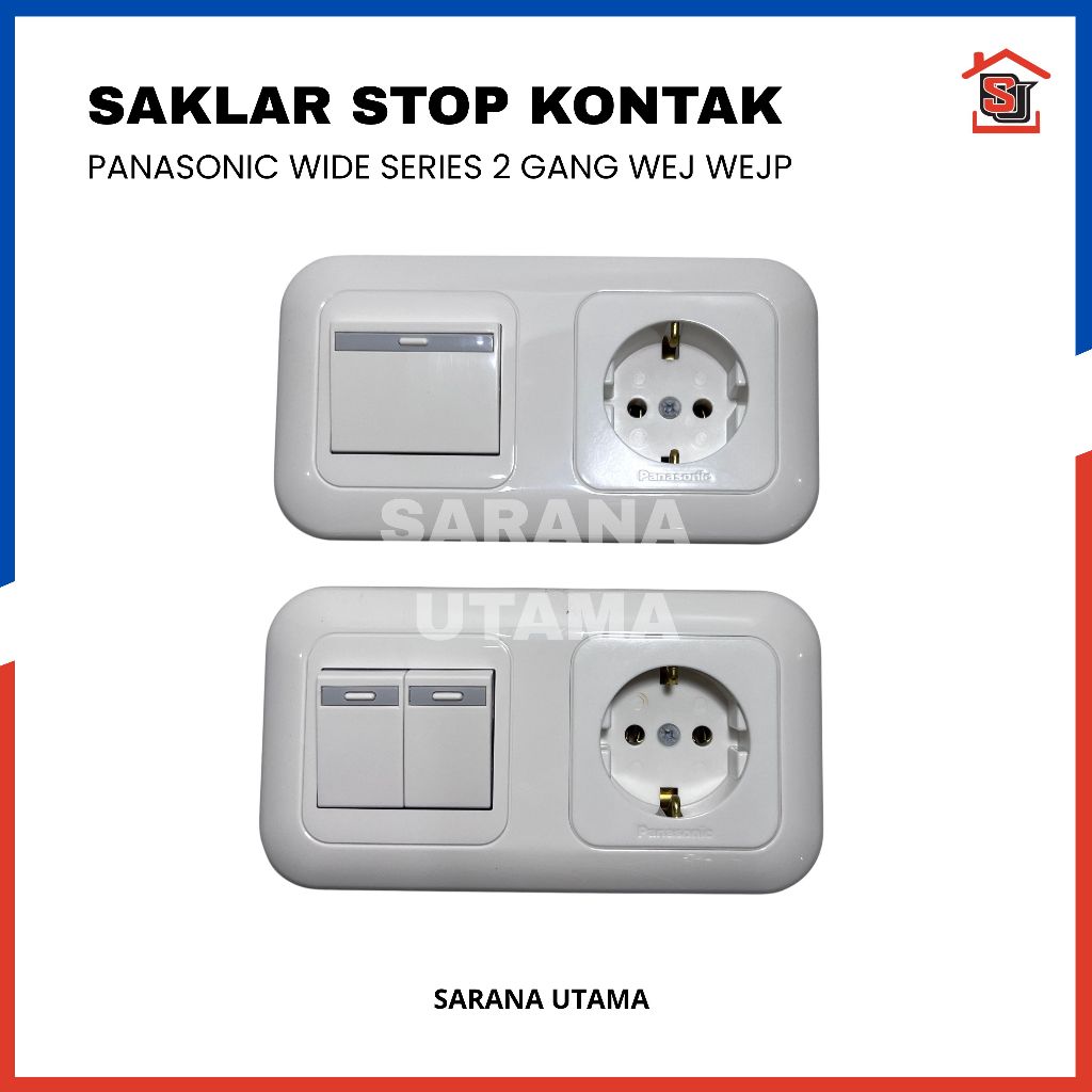 Panasonic Wide Series 2 Gang Socket Switch Panasonic WEJ WEJP | Shopee ...