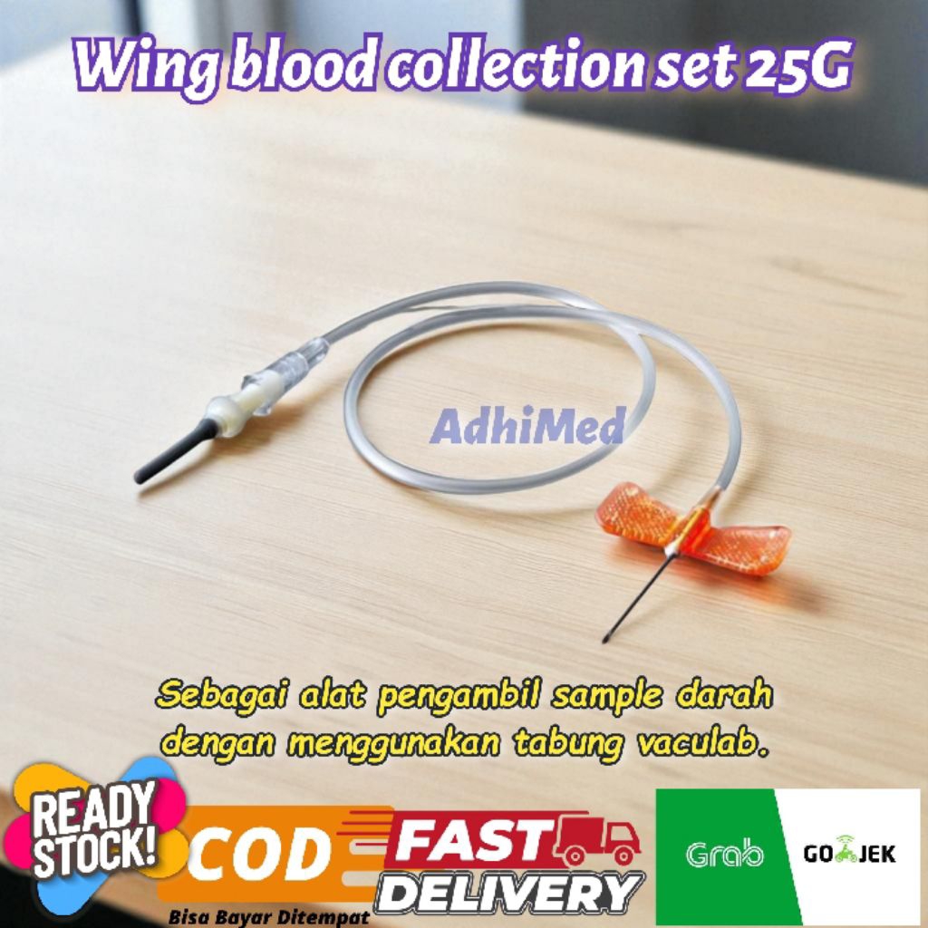 Wing blood collection set 25Gx3/4" wing needle vacultainer sample pick ...