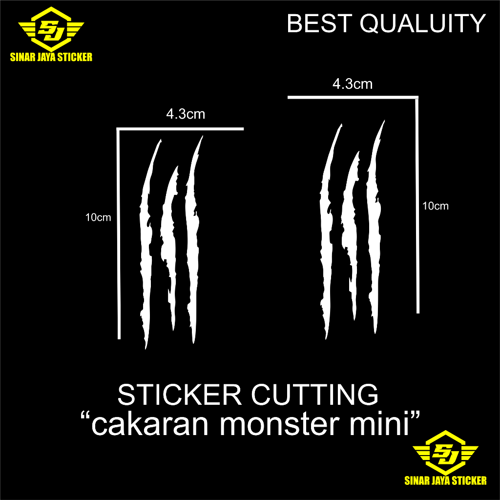 STICKER CUTTING STICKERS MONSTER CLAWS VIRAL MINI CLAWS HELMET LIGHTS ...