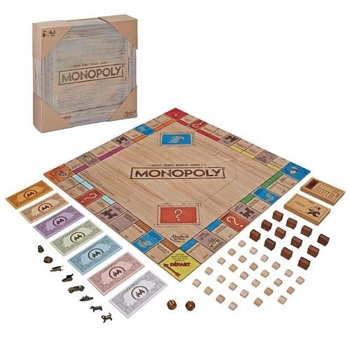 Hasbro Gaming Monopoly Rustic Wood Series Wooden Board Game | Shopee ...