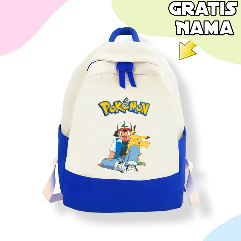 Newest Pokemon Ash Ketchum Pikachu Animated Children's Backpack ...