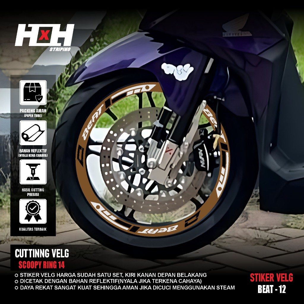 Honda beat fi old esp delux Rim cutting Stickers lis sticker Variations ...
