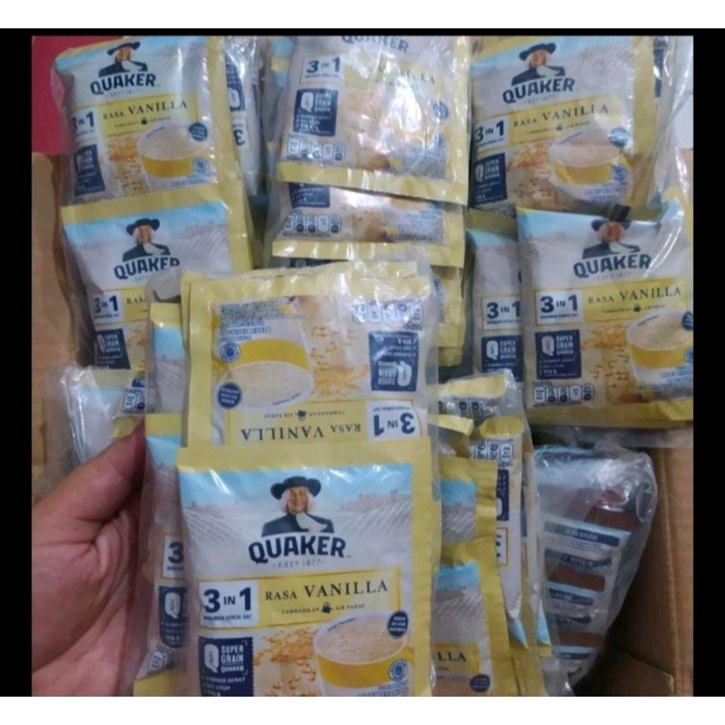 10 Sachets Quaker 3 in 1 Vanilla t Cereal Oat Drink (24 grams x 10 ...