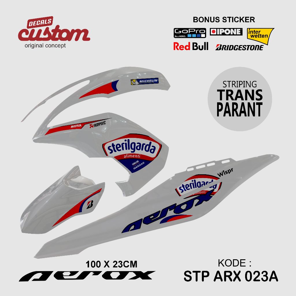 Aerox transparent striping, yamaha Aerox transparent sticker, Aerox ...