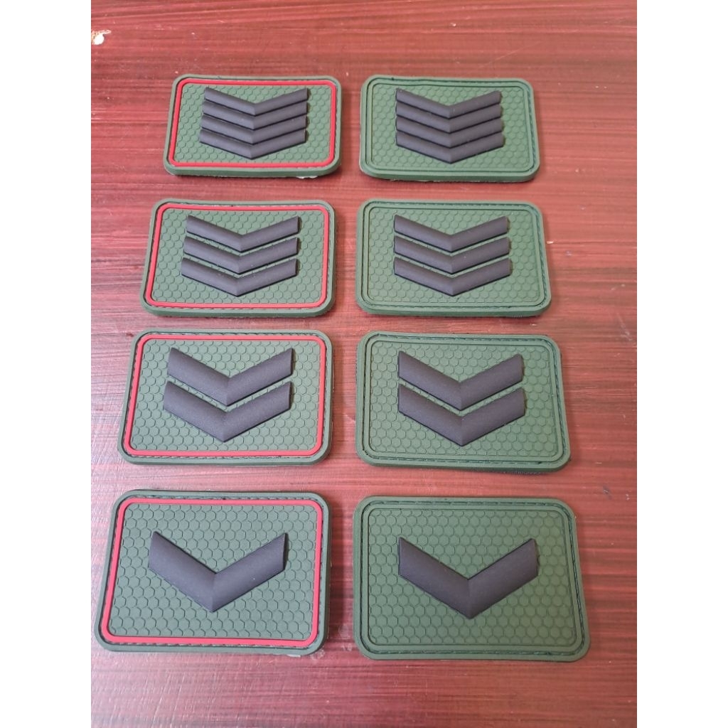 RUBBER PATCHES TNI AD NCO NCO SERDA SERTU SERKA SERMA VELCRO RUBBER ...