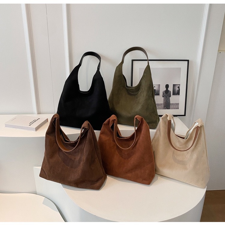 Mores Shoulder Bag Thea Hobo Suede College Work Women Aesthetic ...