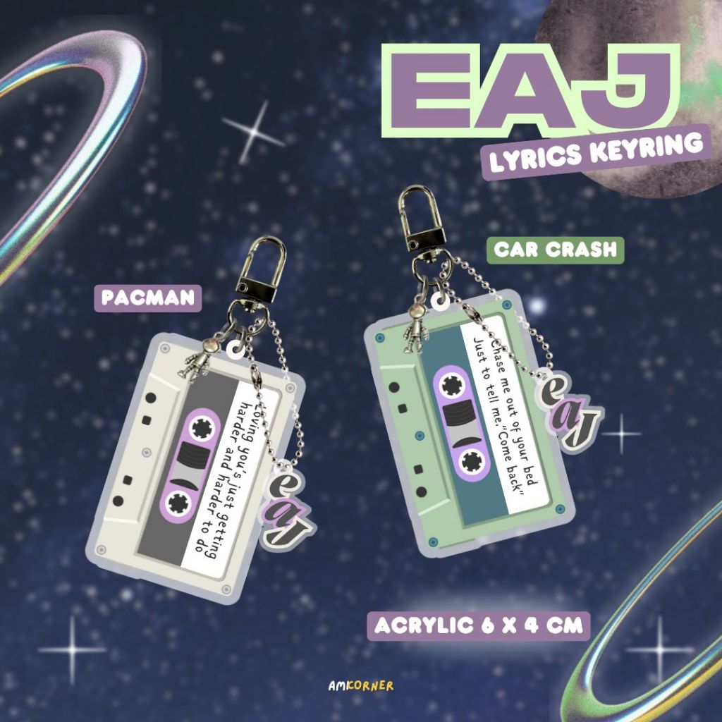EaJ Keychain - Lyrics Keyring Pacman & Car Crash Fanmerch KPOP | Shopee ...