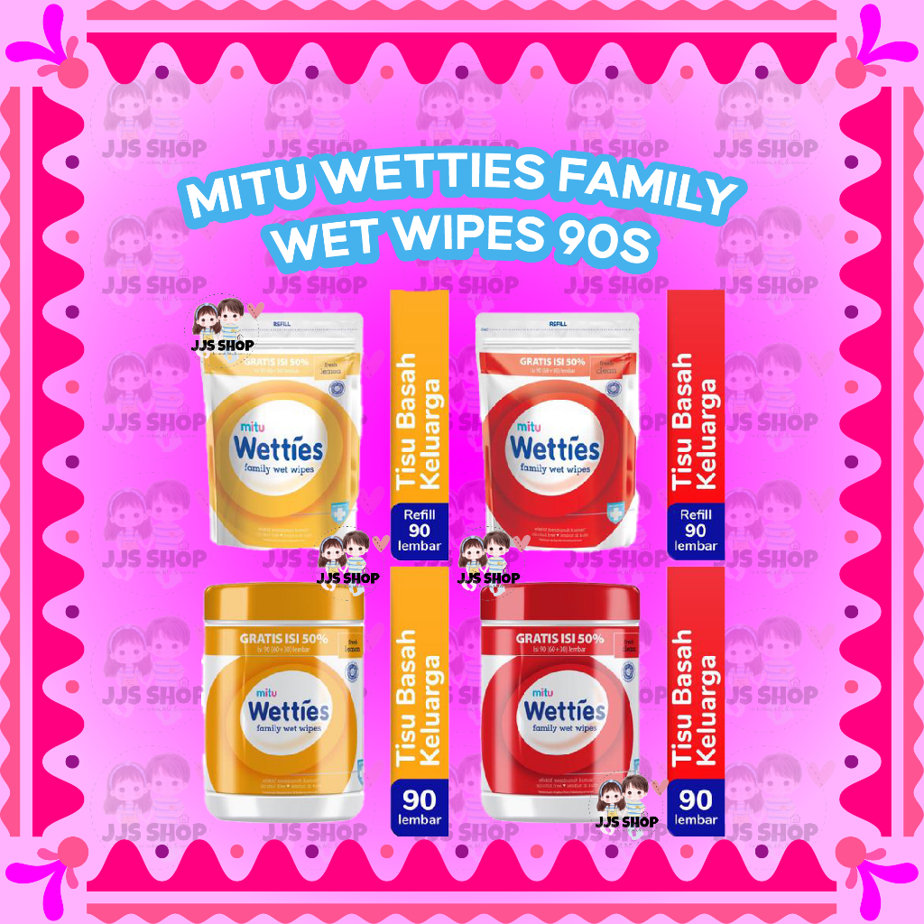 MITU WETTIES FAMILY WET WIPES ANTISEPTIC WET TISSUE FRESH CLEAN 90S | Shopee Philippines